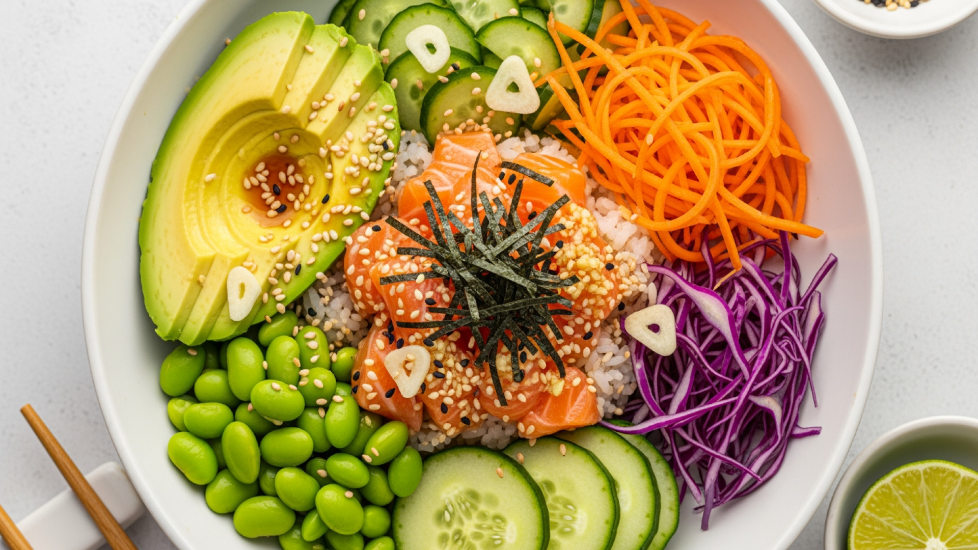 Fresh Salmon Poke Bowl Recipe | JustCook