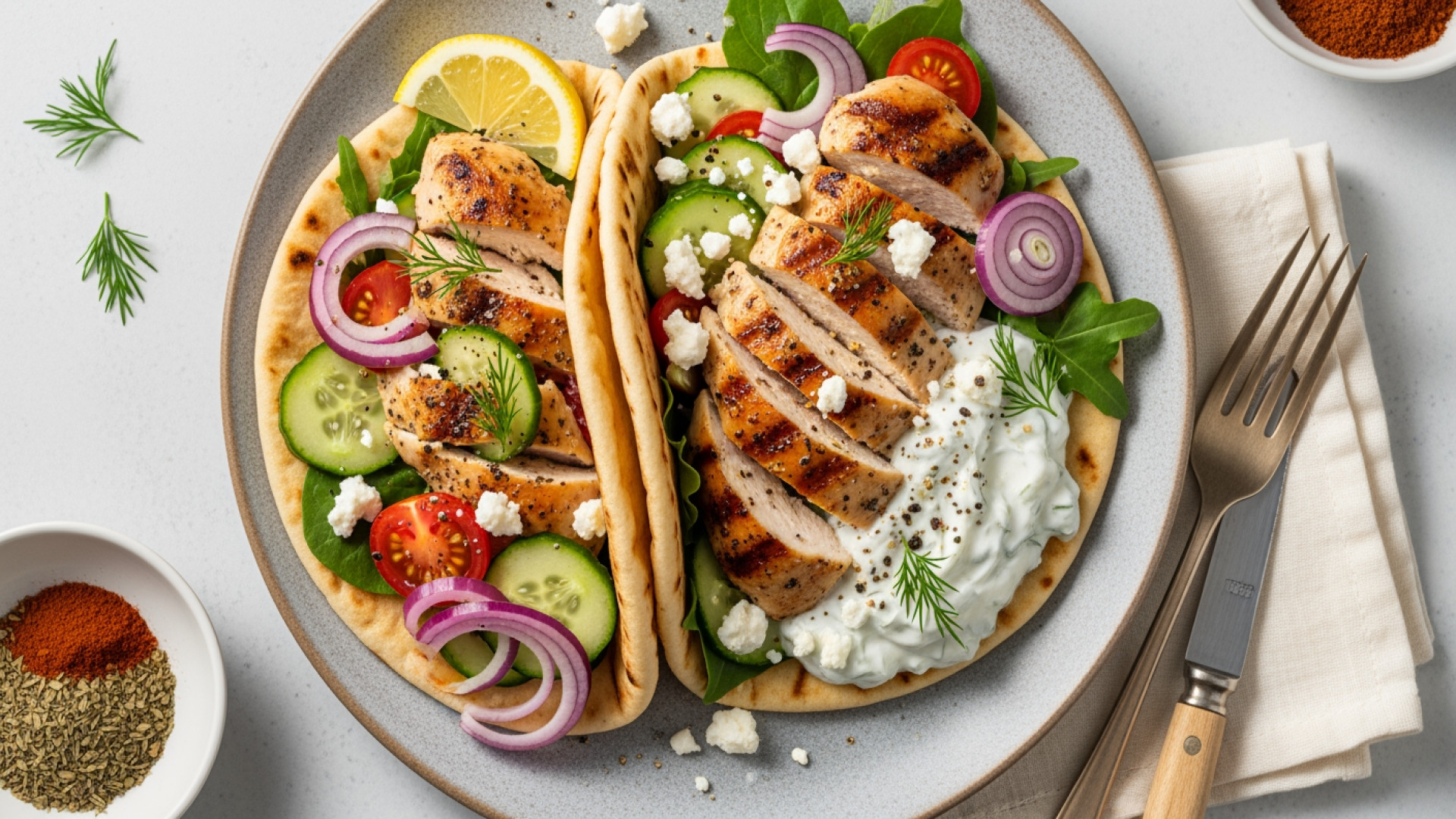 Greek Chicken Gyros Recipe | JustCook